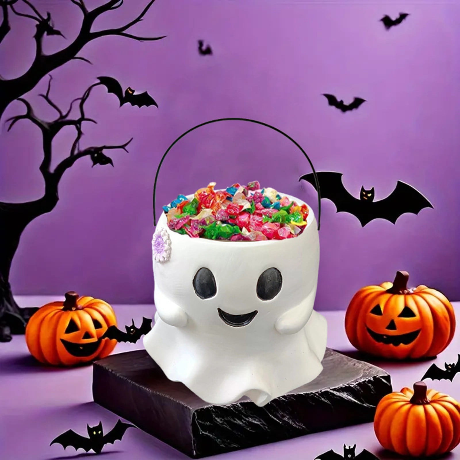 Ghost Bucket, Halloween Ghost Candy Bowl, Funny Halloween Ghost Planter ...