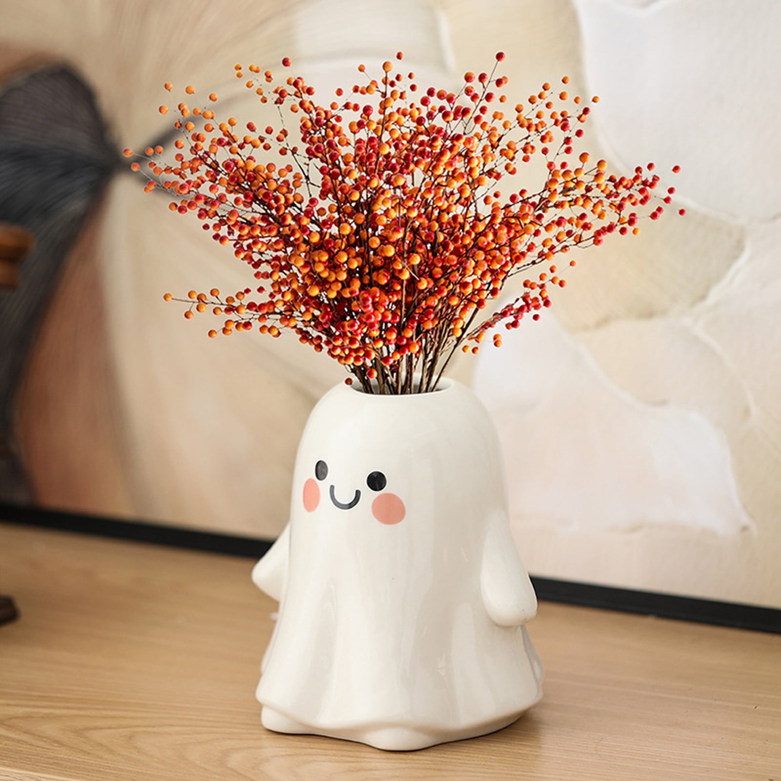 Ghost Bucket Halloween Vase, Ghost Planter Ghosts Decor for Home, Fruit Smiley Face Vase, Cute ...