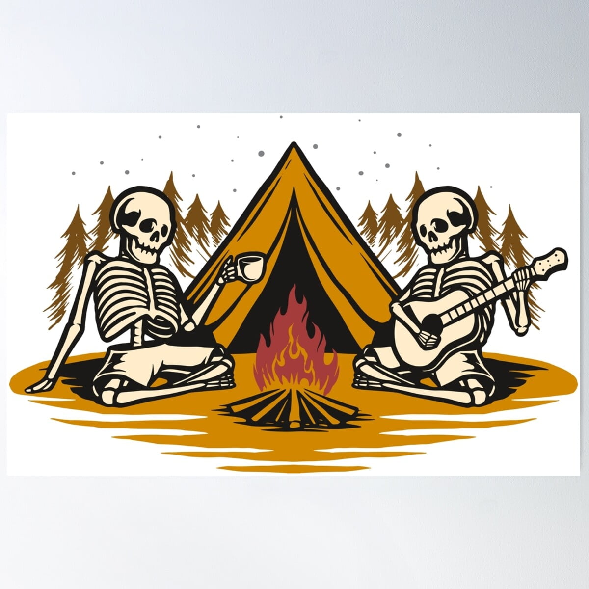 Ghost Camp – Camping Forever Poster Wall Art, Modern Wall Decor For ...