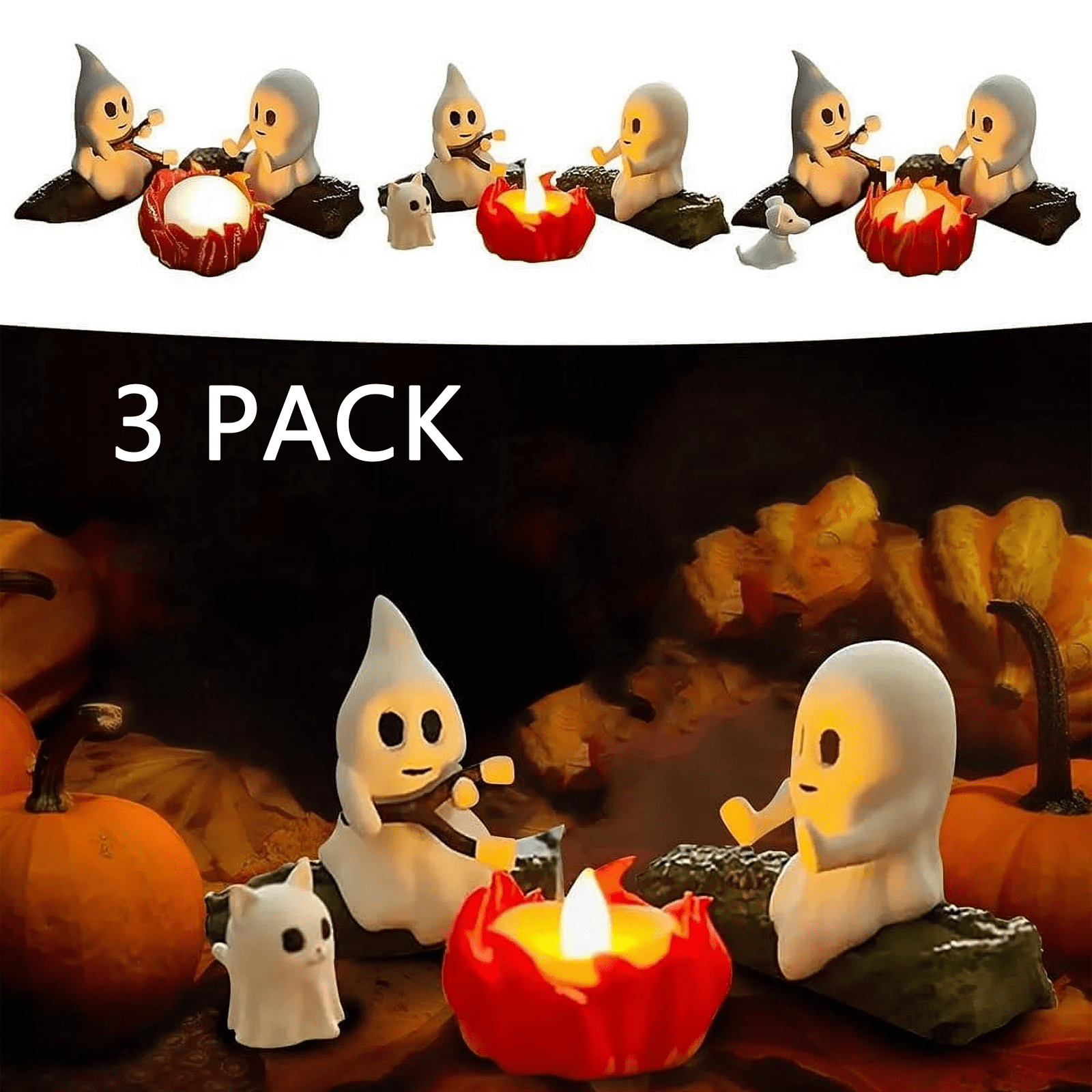 Ghost Campfire Figure Halloween Ghost Campfire Gathering ,3D Ghost ...