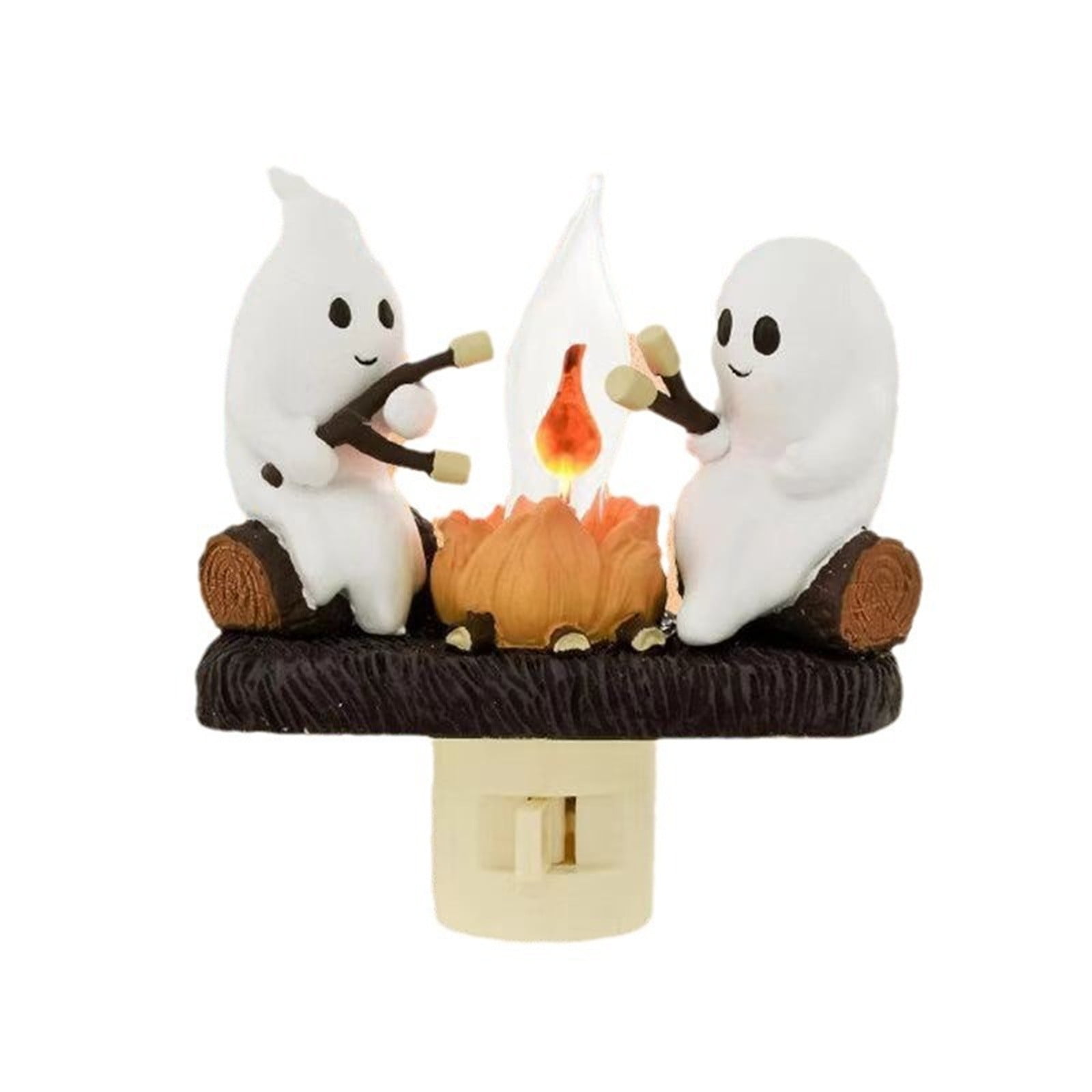 Ghost Campfire Flickering Night Light, 3D Small Electric Faux Campfire ...