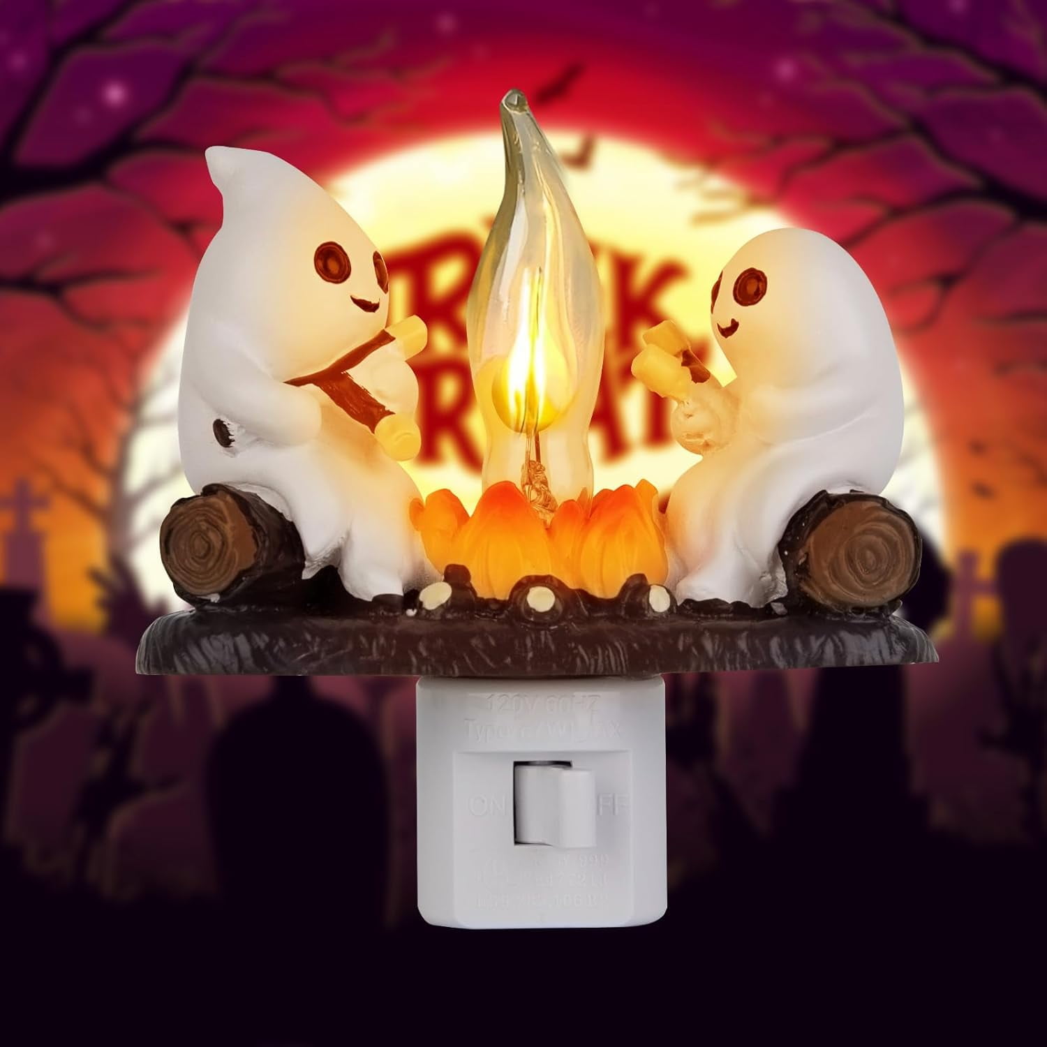 Ghost Campfire Flickering NightLight, Ghosts Campfire Flicker Flame ...