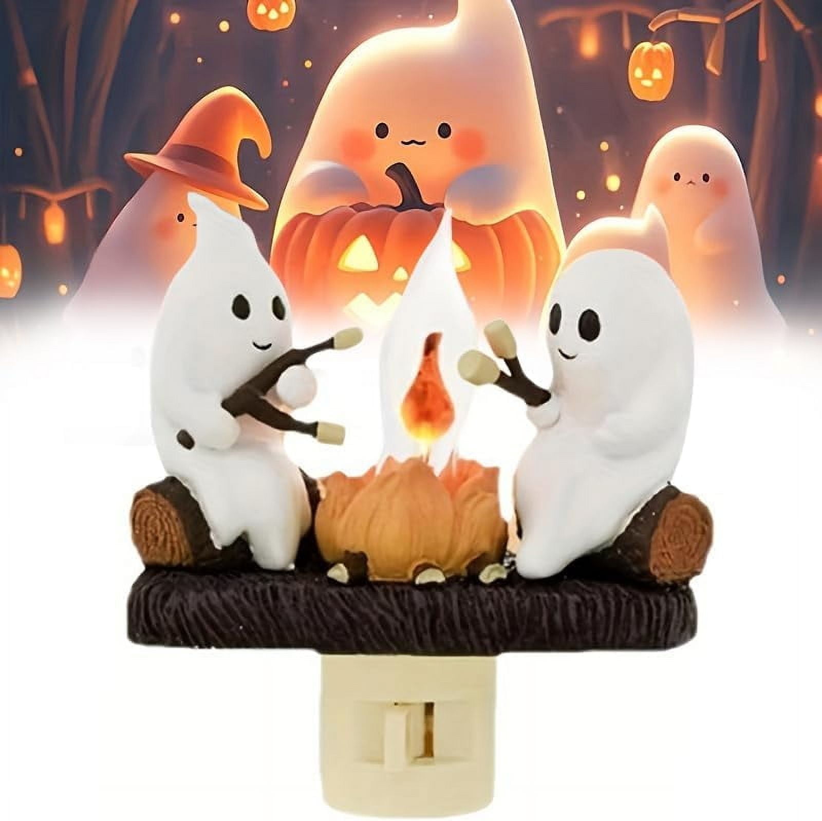 Ghost Campfire Flickering Nightlight 2025-2 Ghosts Roasting ...
