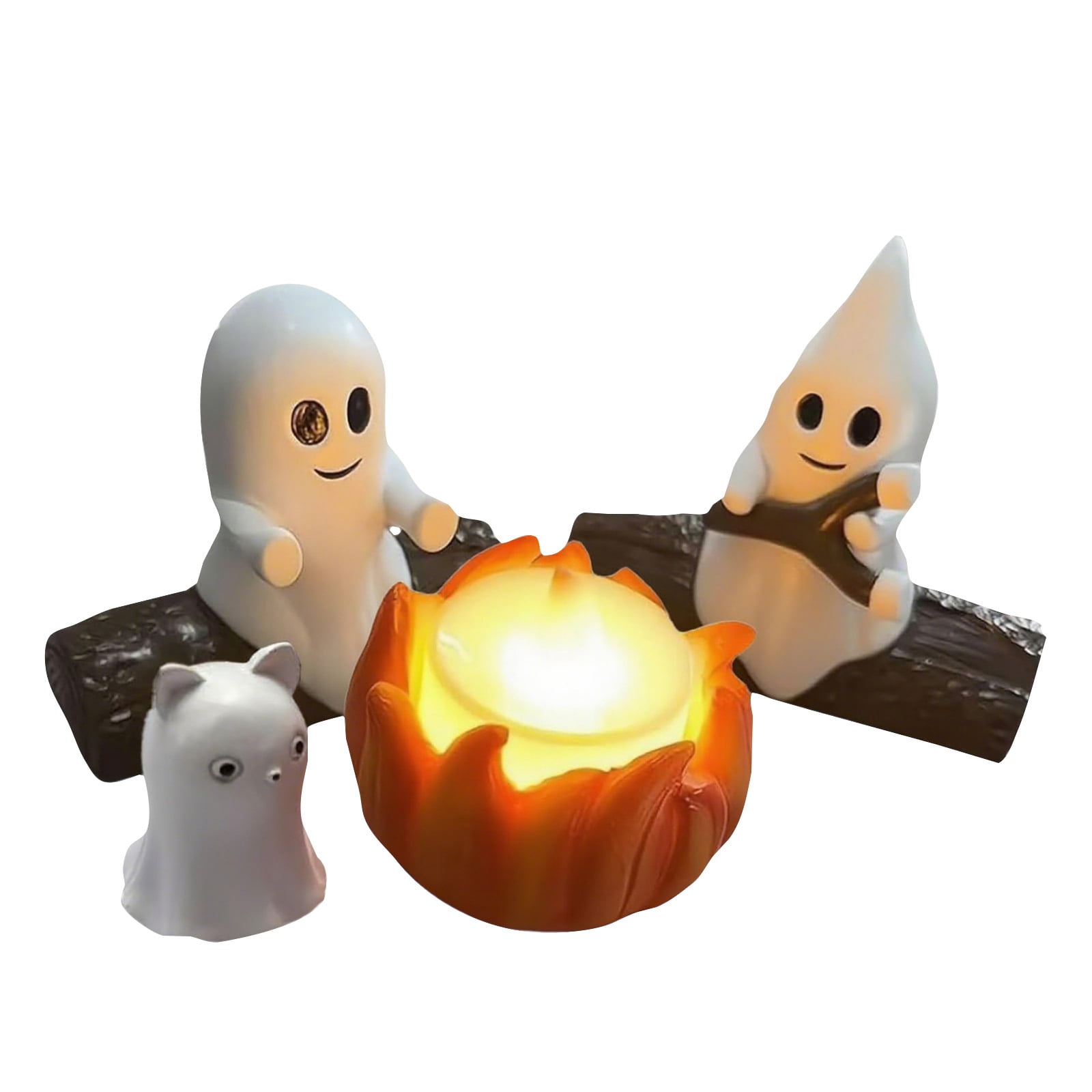 Ghost Campfire Flickering Nightlight | 3D Small Electric Faux Campfire ...
