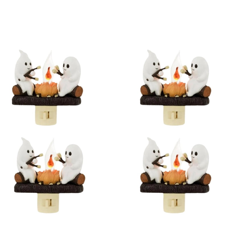 Ghost Campfire Flickering Nightlight, Faux Campfire Night Light Plug ...