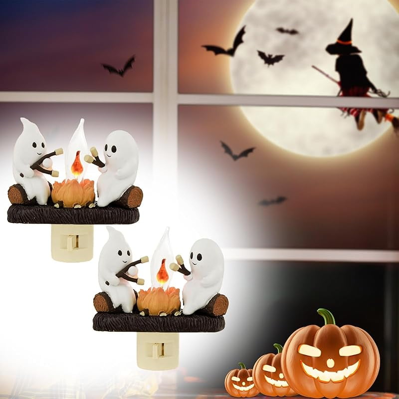 Ghost Campfire Flickering Nightlight,Ghost Roasting S'mores At Campfire ...