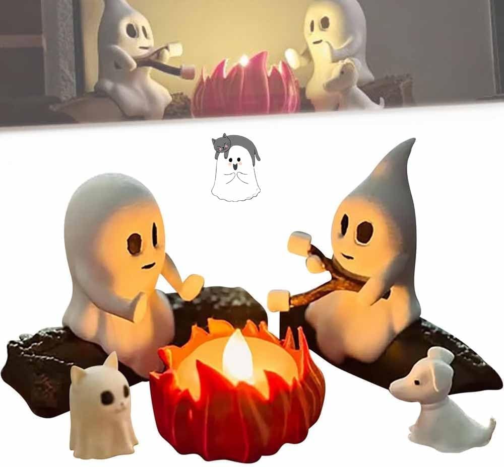Ghost Campfire Gathering,2025 Ghost Campfire Flickering Nightlight,-2 ...