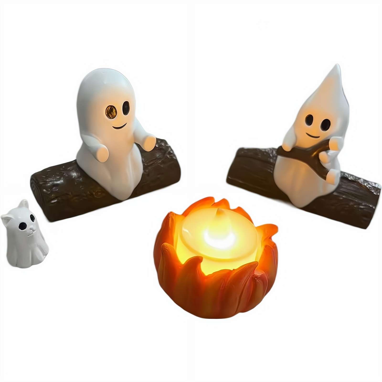 Ghost Campfire Gathering,2025 Ghost Campfire Flickering Nightlight,-2 ...