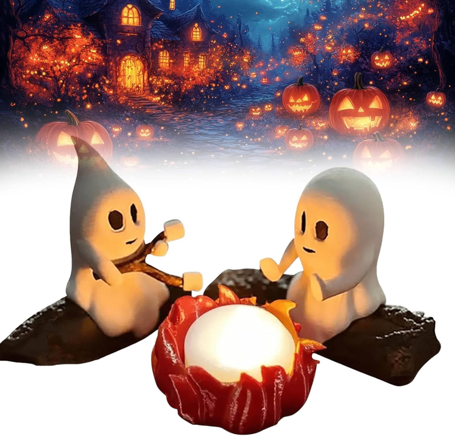 Ghost Campfire Gathering, 3D Ghost Campfire Flickering Night Light ...