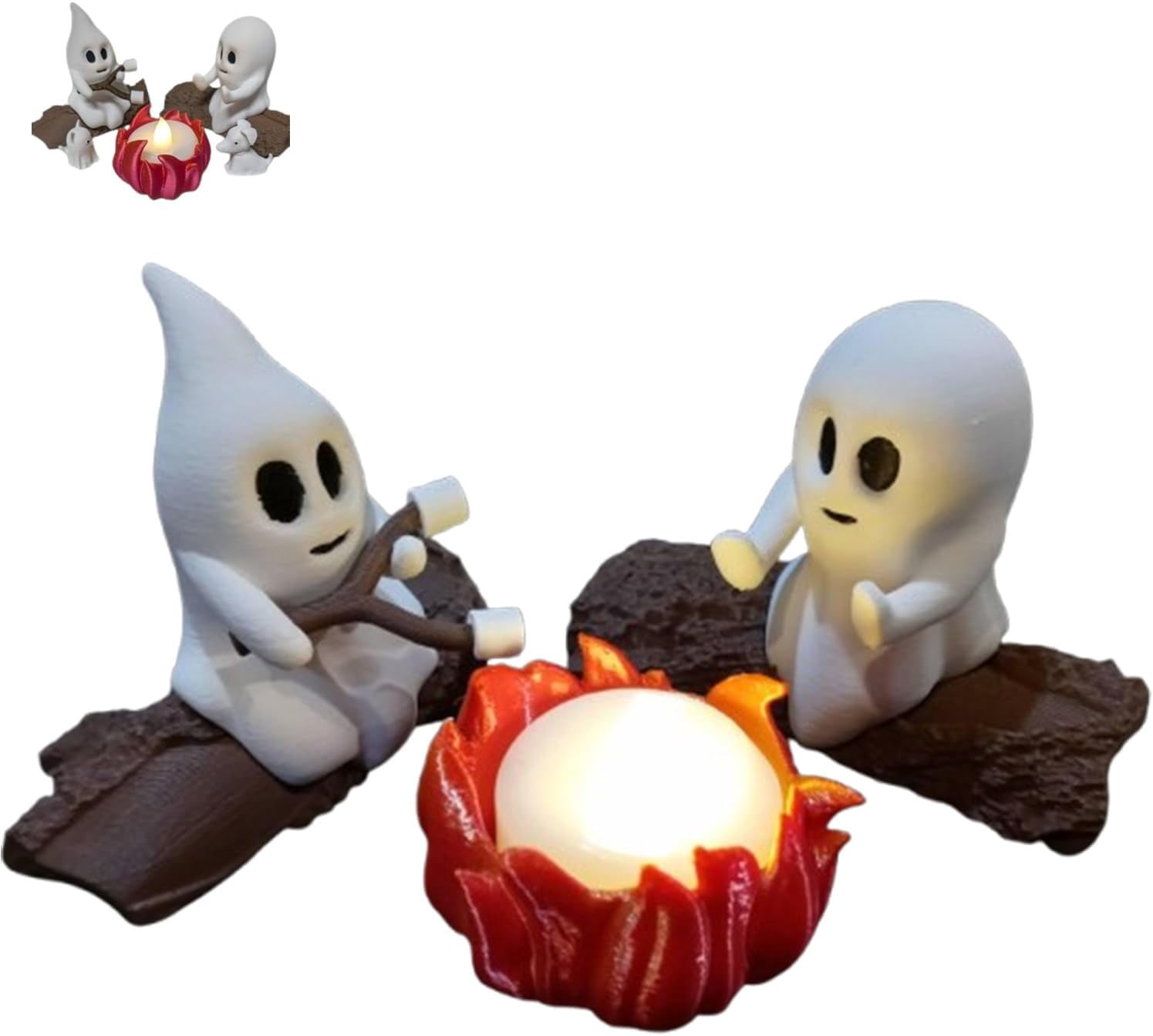 Ghost Campfire Gathering, 3D Printed Cute Ghost Ornaments, Cute Statues ...