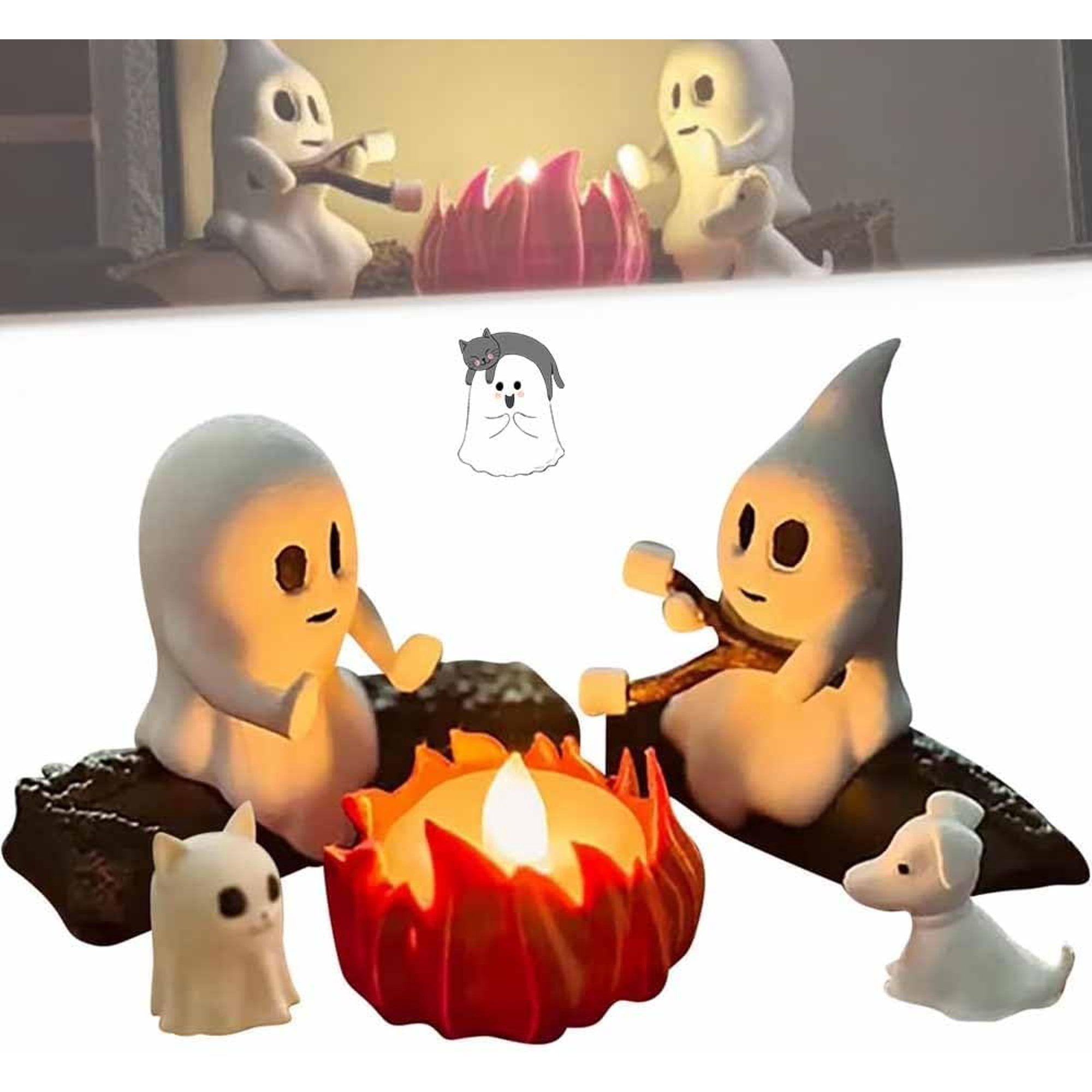 Ghost Campfire Gathering, Ghost Campfire Flickering Nightlight ...