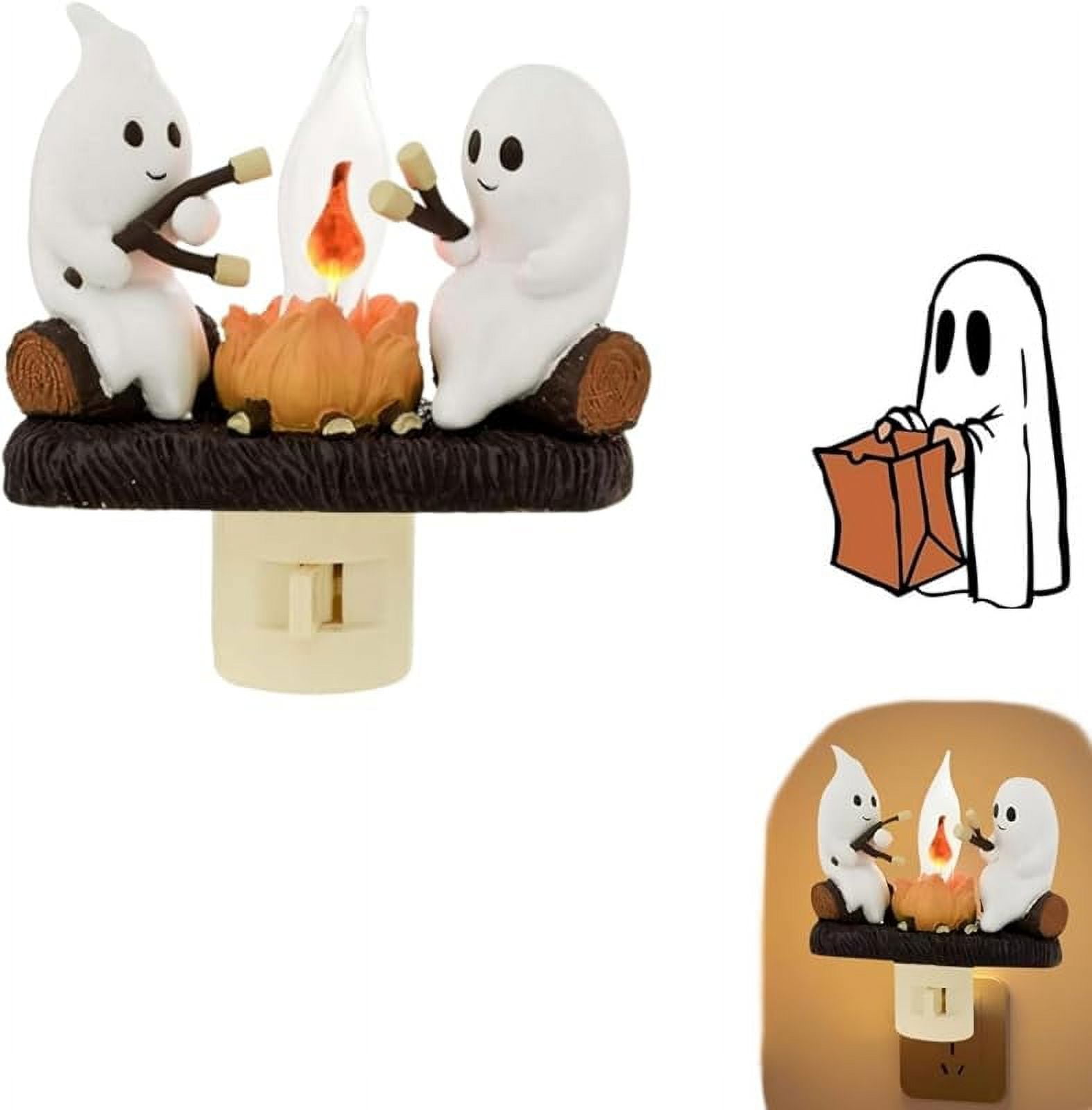 Ghost Campfire Night Light, Ghost Roasting Marshmallows Night Light ...