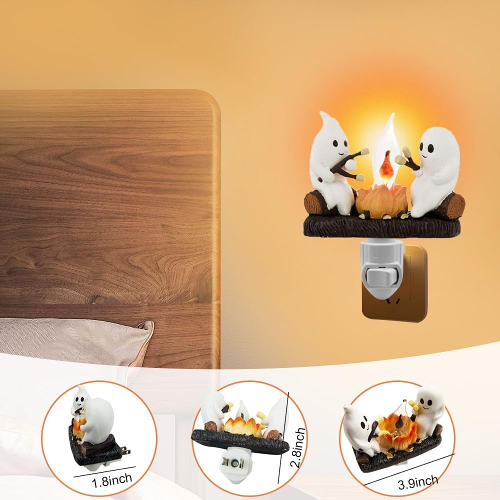 Ghost Campfire Nightlight,2024 Ghost Campfire Flickering Nightlight,2 ...