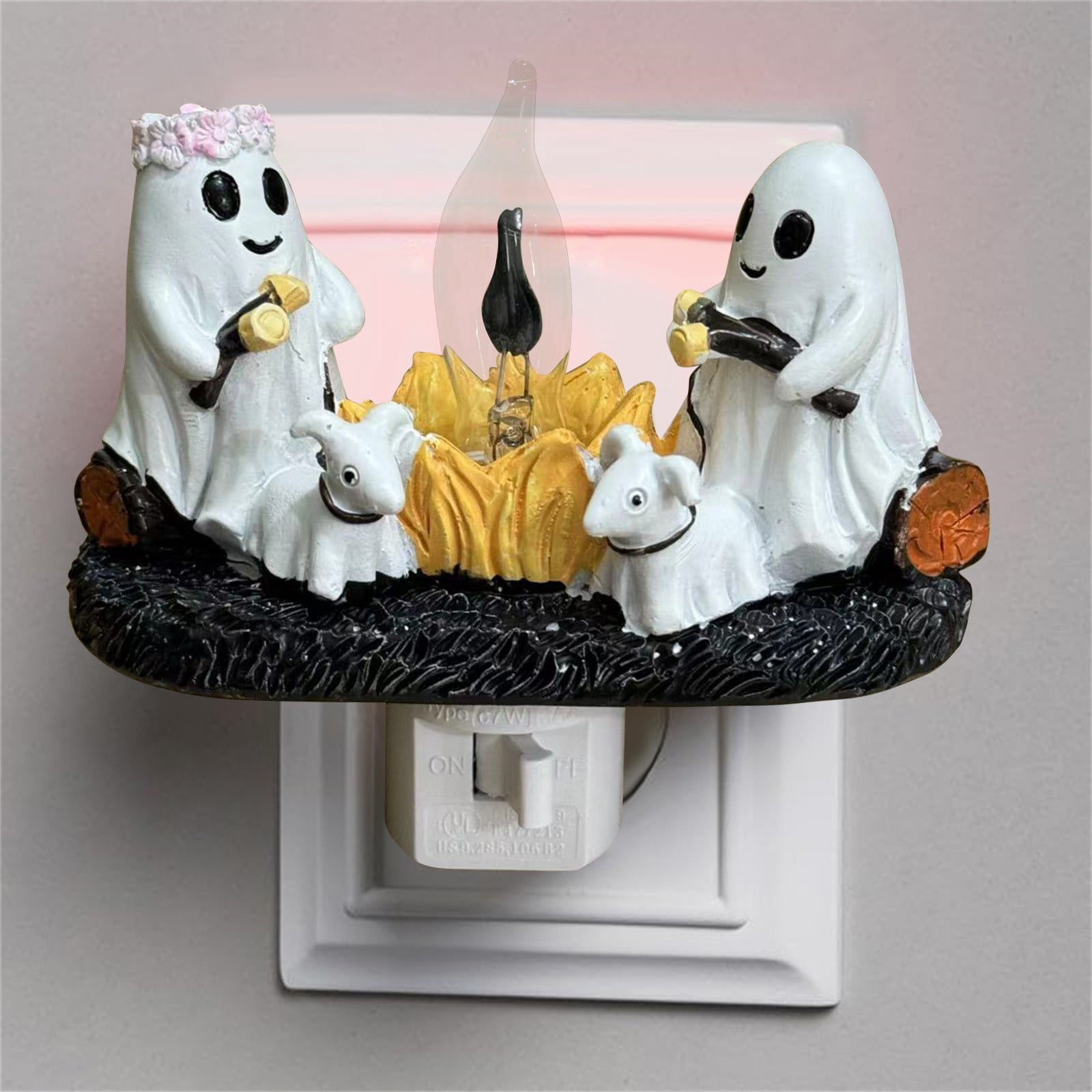 Ghost Campfire Nightlight - Spooky Halloween Decor, Ghost Decor with ...