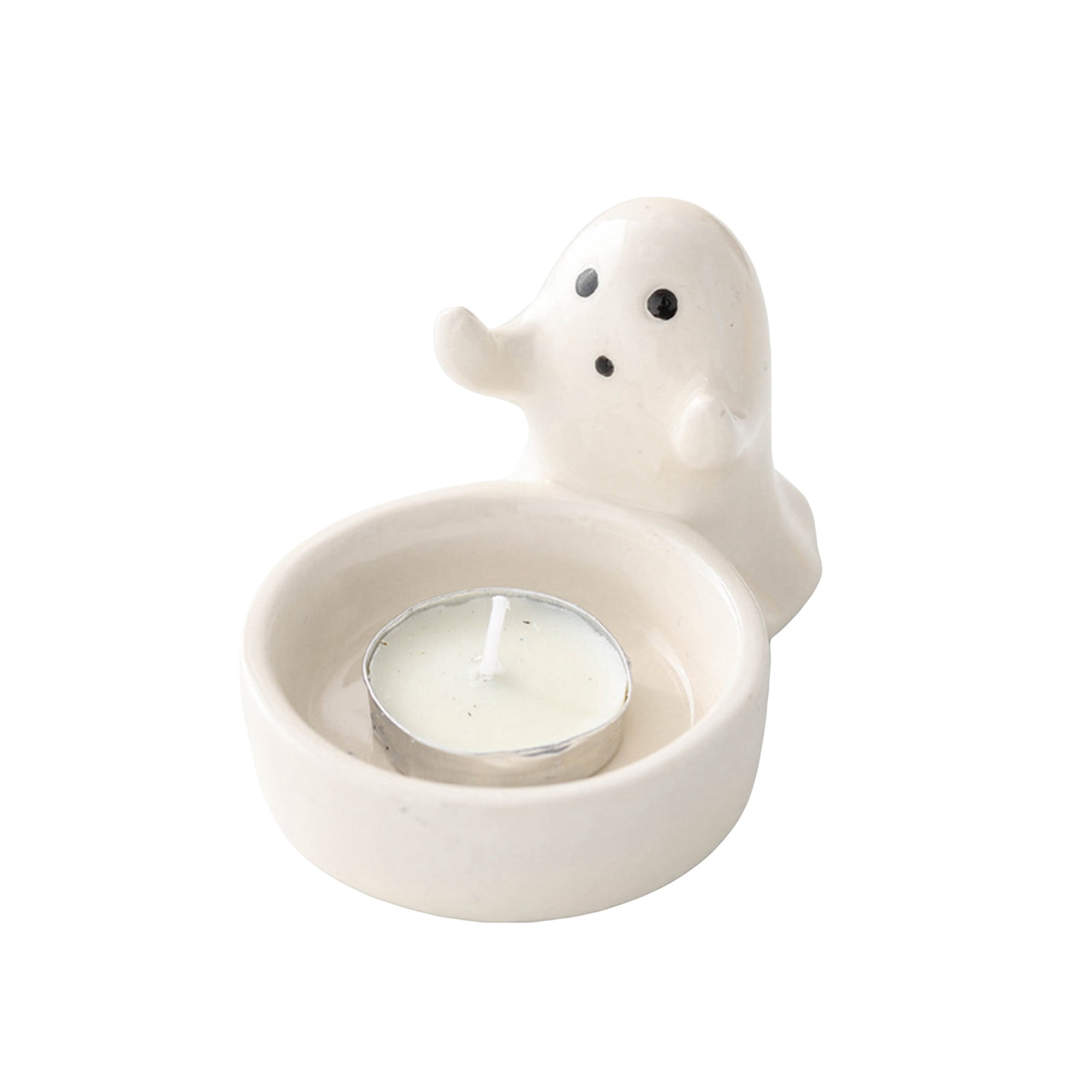 Ghost Candle Holder, Ceramic Candlestick Cartoon Cute Ghost Figurines ...