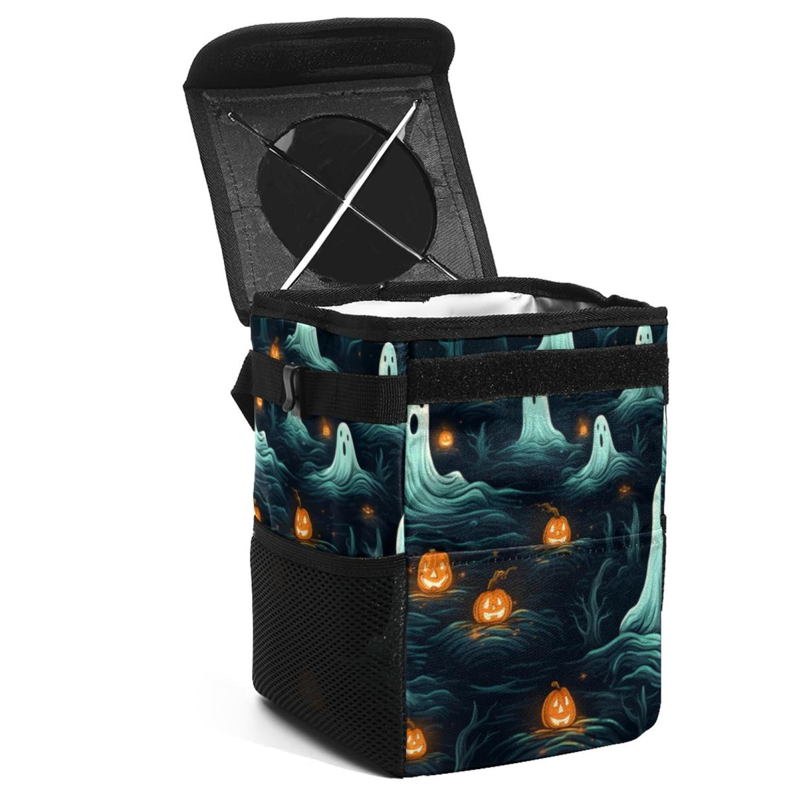 Ghost Car Garbage Can - Foldable, with Lid, Leak-proof, Hanging Storage ...