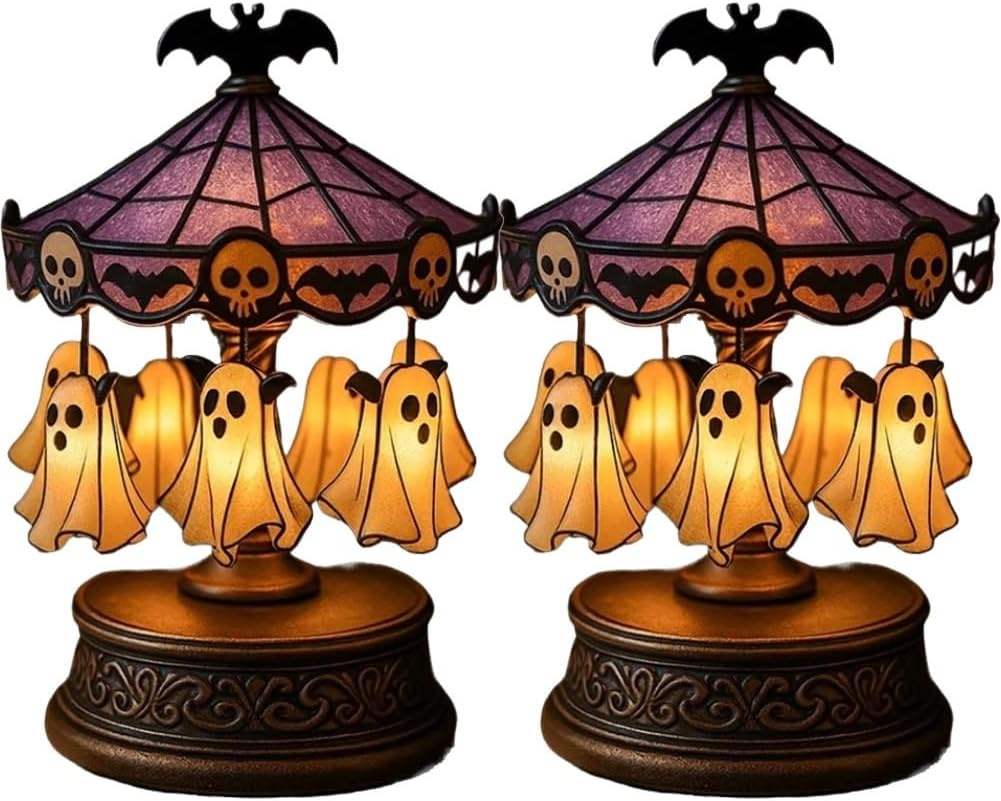 Ghost Carousel Lights, Halloween Lights Decorations Ghost Carousel ...