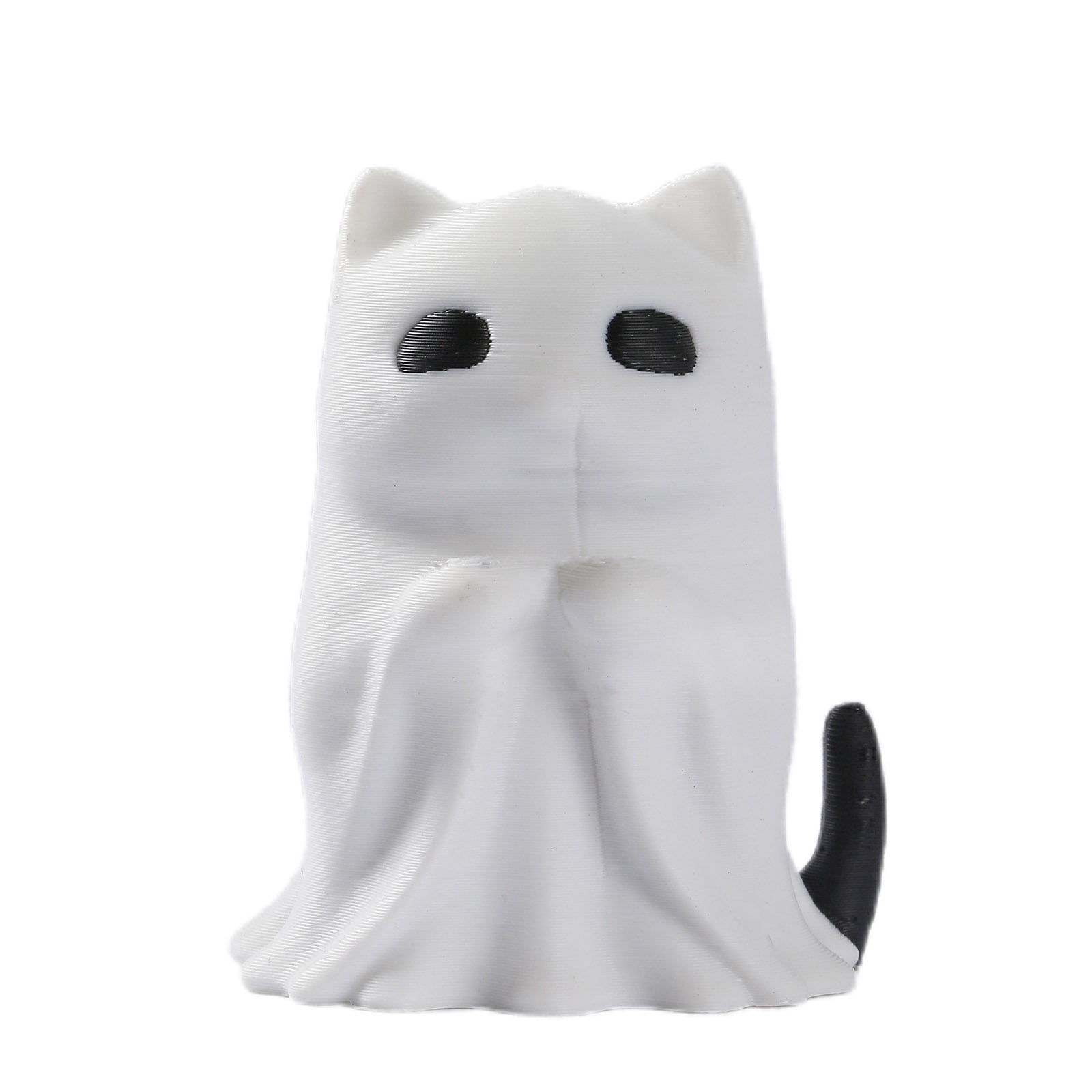 Ghost Cat Figurine Halloween Decor - Ceramic Ghost Statue 6.5" - Cute ...