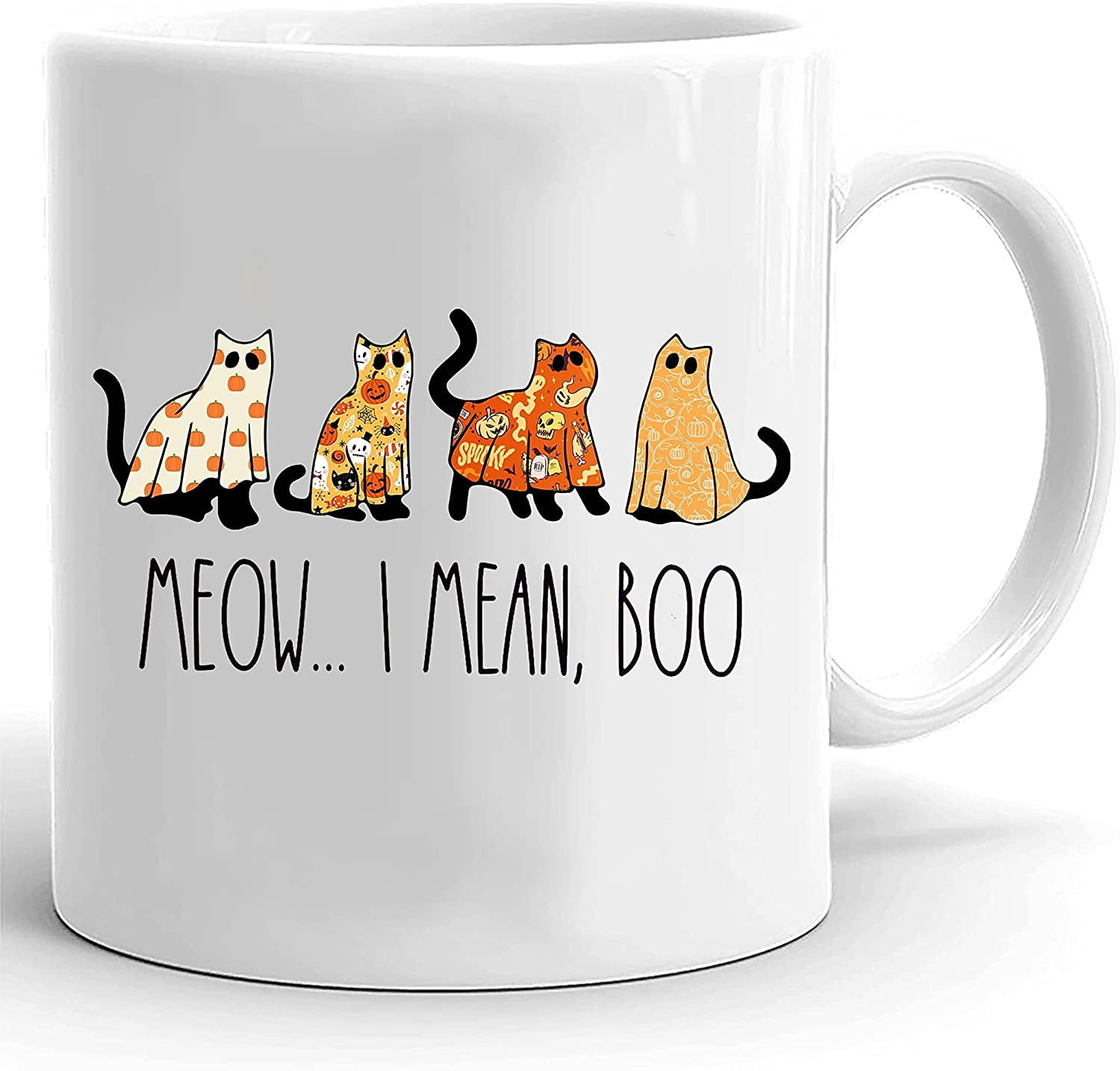 Ghost Cat Mug, Meow I Mean Boo Mug, Cat Lovers Mug, Gifts For Cat ...