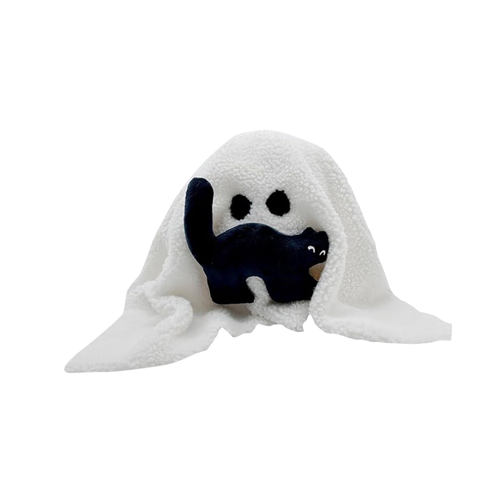 Ghost with Cat Pillow, 10.6 Inch Ghost Plush Toy Halloween Decor, Cute ...