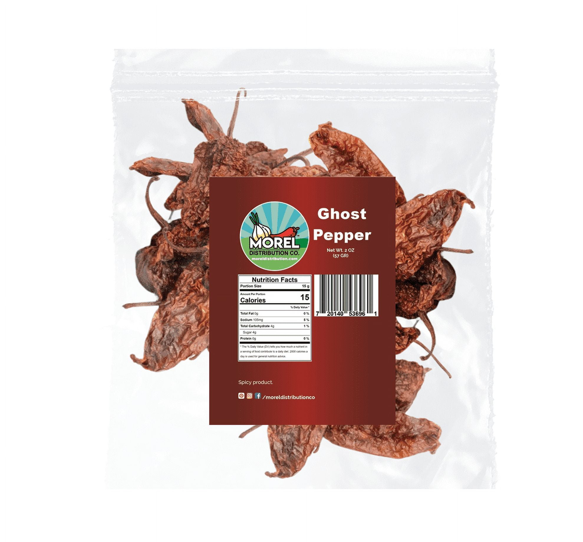 Ghost Chili Peppers, Bhut Jolokia, Hot Peppers. 2 oz. - Walmart.com