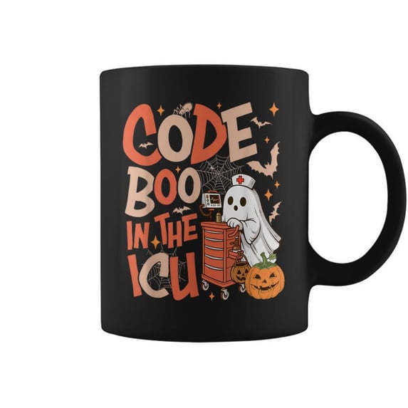Ghost Code Boo In The Icu Nursing Nurse Halloween Costume Coffee Mugs ...
