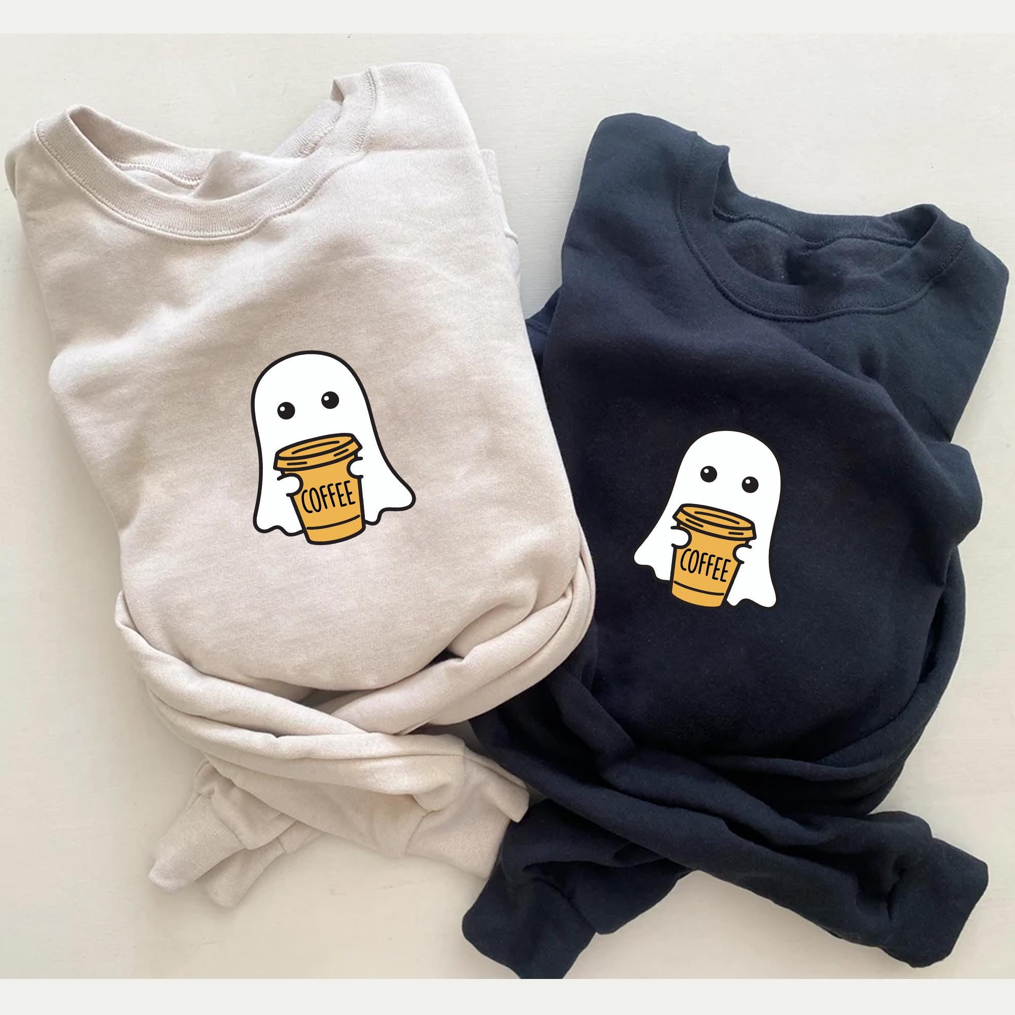 Ghost Coffee Shirt, Little Ghost Shirt, Cute Ghost Halloween Shirt ...