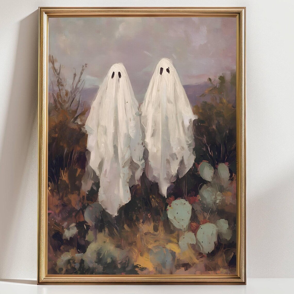 Ghost Couple Wall Art, Spooky Print, Whimsical Haunted Ghost Decor ...