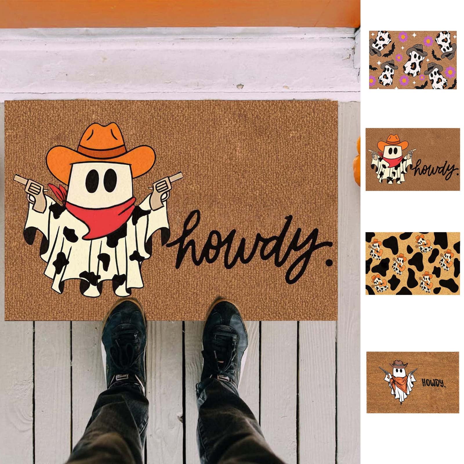 Ghost Cowboy Doormat for Halloween, Halloween Decroation Rug, Boo ...