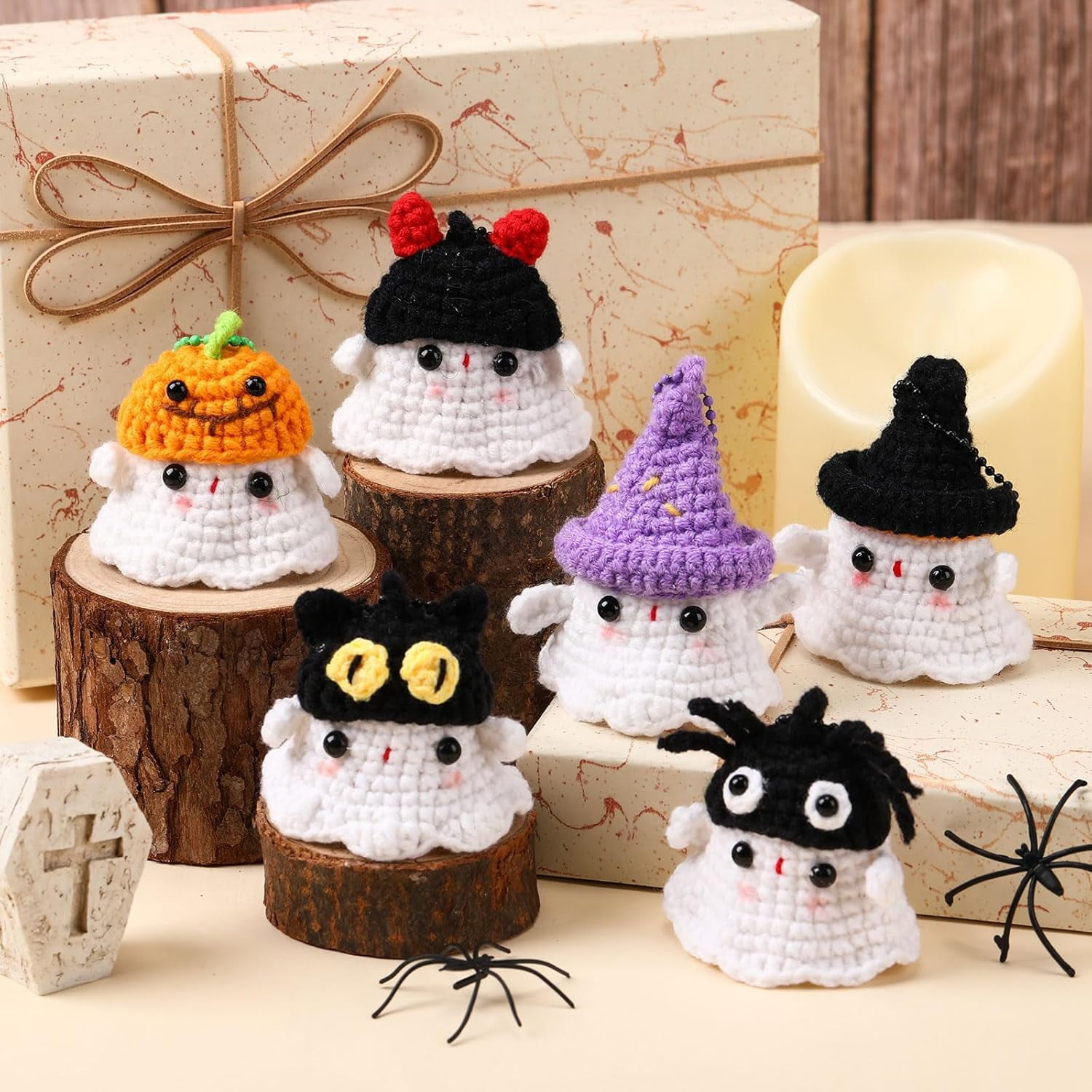 Ghost Crochet Halloween Positive Mini Crochet Ghost Emotional Knitting ...