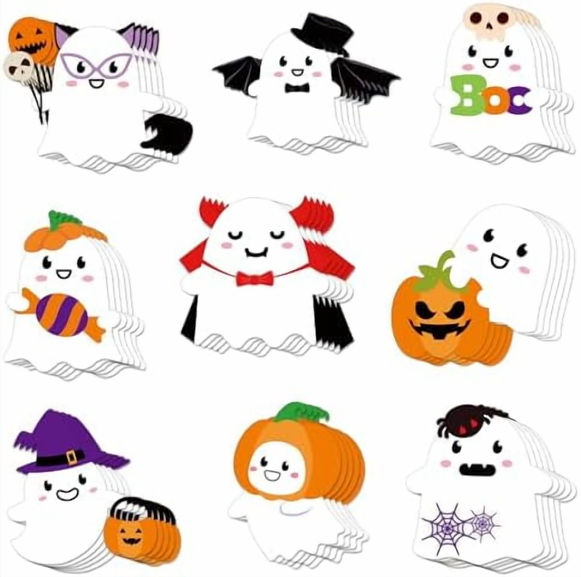 Ghost Cutouts - 45 Pieces Cute Cardboard Ghost Halloween Cutouts for ...