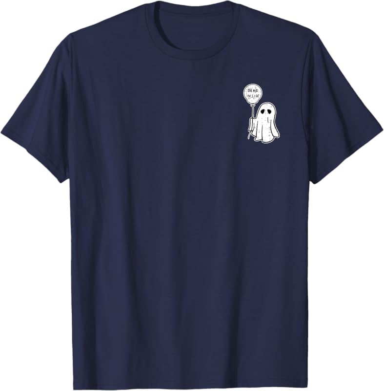 Ghost Dead Inside Halloween Costume Funny Ghoul Spirit T-Shirt ...