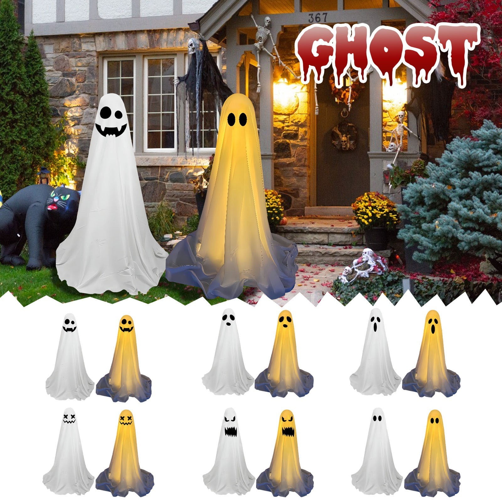 Ghost Decorations Halloween Decorations Front Yard Ghost Stand Haunted ...