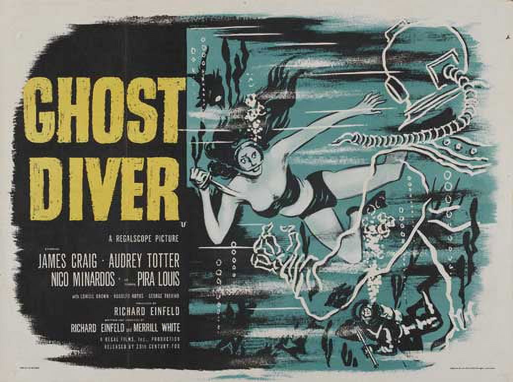 Ghost Diver - movie POSTER (UK Style A) (11" x 17") (1957) - Walmart.com