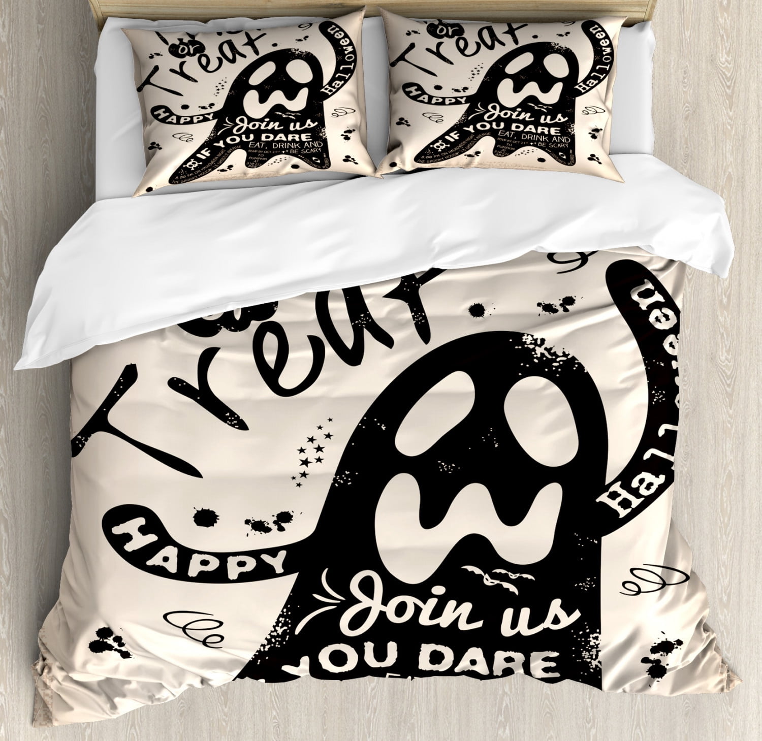 Ghost Duvet Cover Set Queen Size, Halloween Trick or Treat Ghost ...