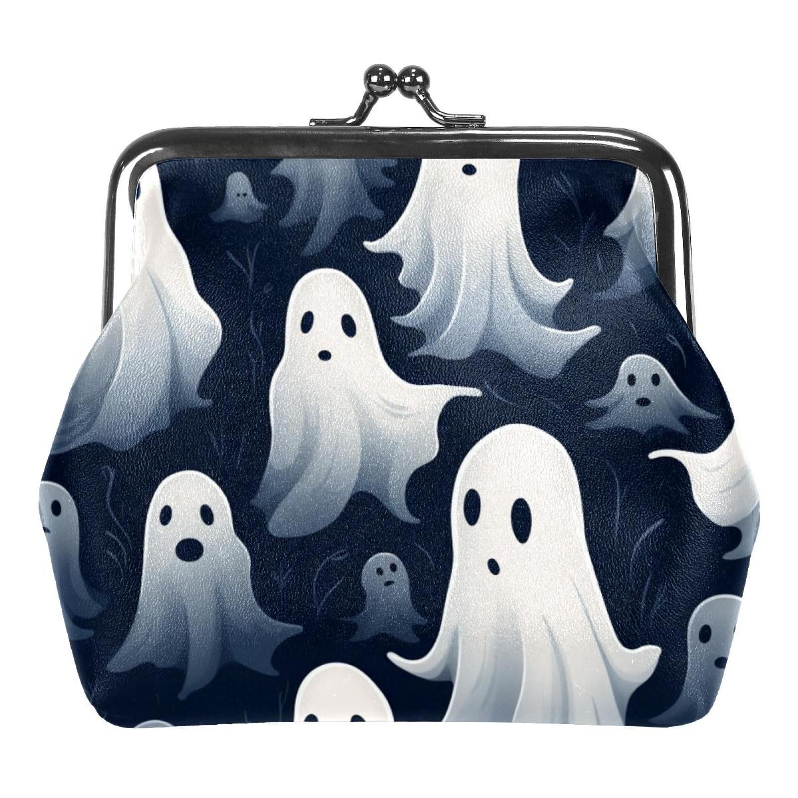 Ghost Elegant Black Coin Purse with 0.7 Microfiber Interior and 4.3x4.7 ...