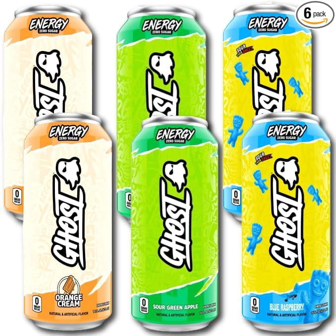 Ghost Energy Drink Variety Pack, Zero Sugar - 16 fl oz Cans (Pack of 6 ...