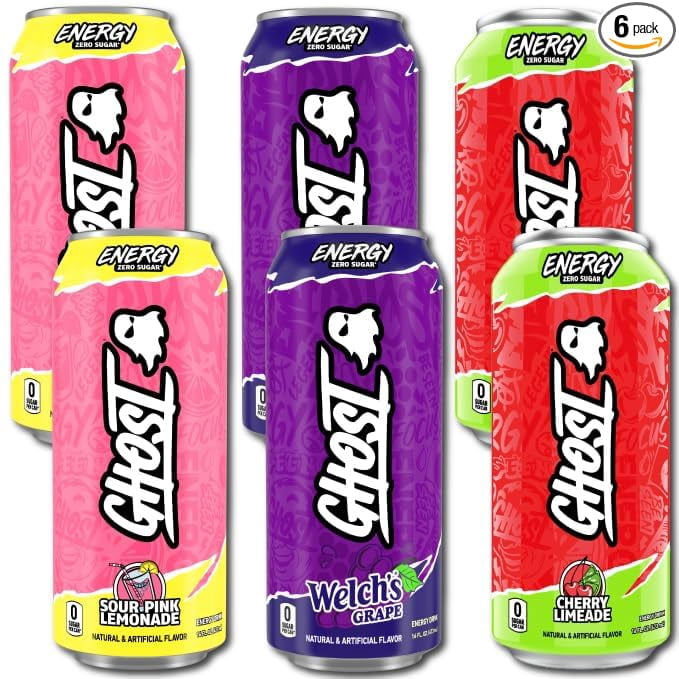 Ghost Energy Drink Variety Pack, Zero Sugar – 16 fl oz Cans (Pack of 6 ...