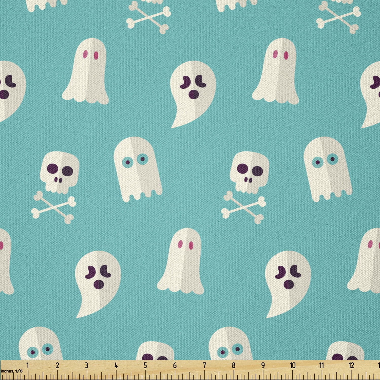 Ghost Fabric by The Yard, Scary Ghost Spirits Skulls and Bones on ...