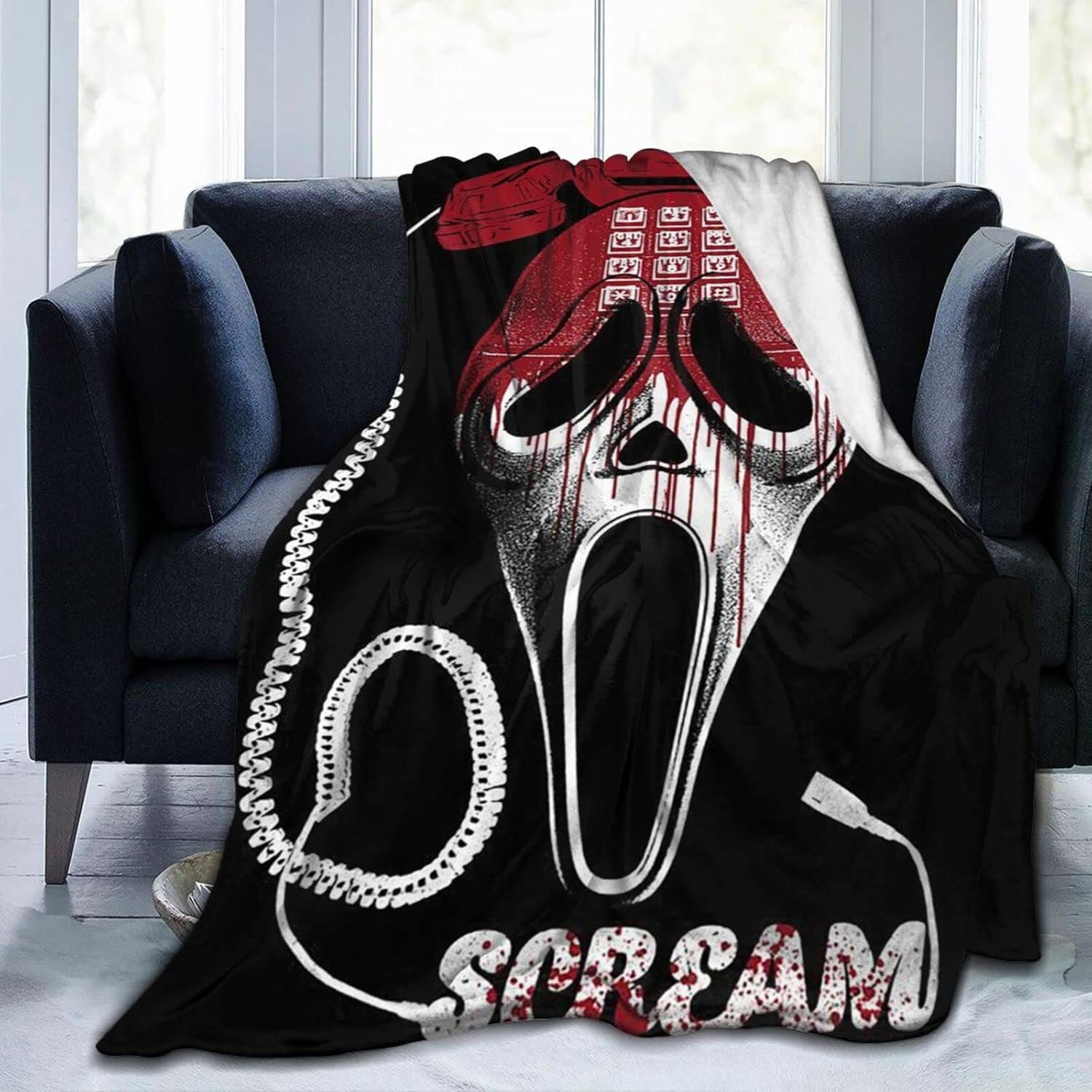 Ghost-Face Blanket Horror Movie Throw Blanket Anti-Pilling Plush ...