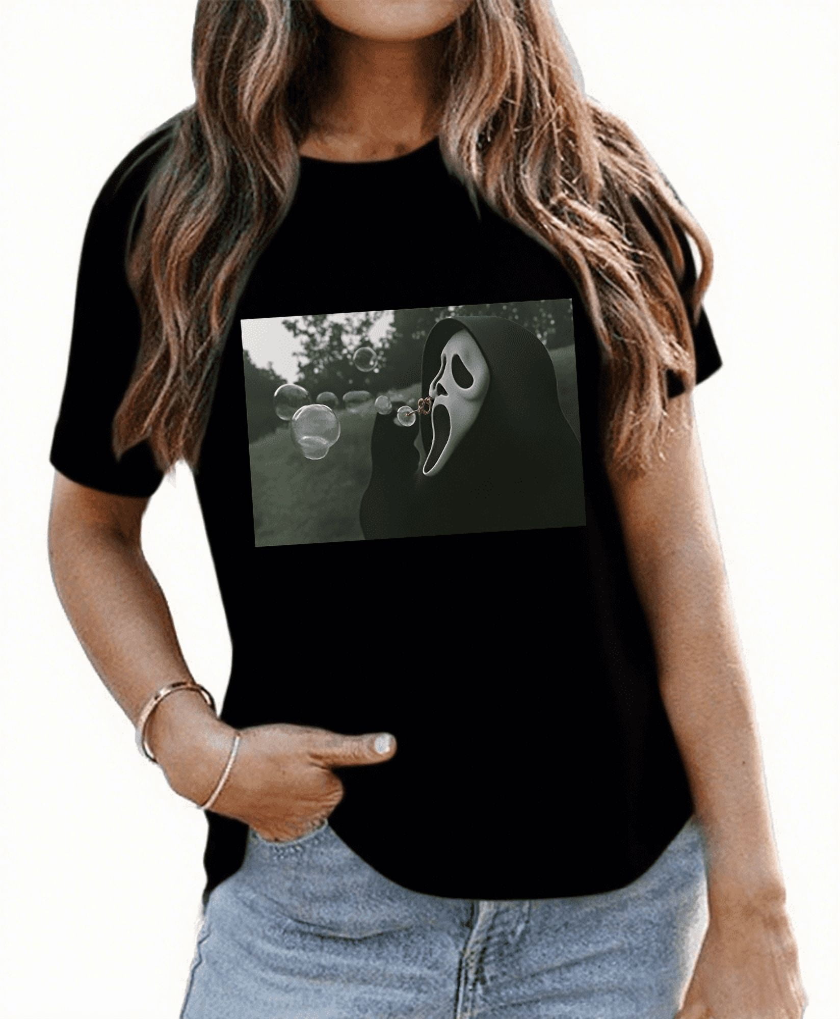 Ghost Face Blowing Bubbles Shirt Ghost Face Blowing Bubbles Tee Shirt ...