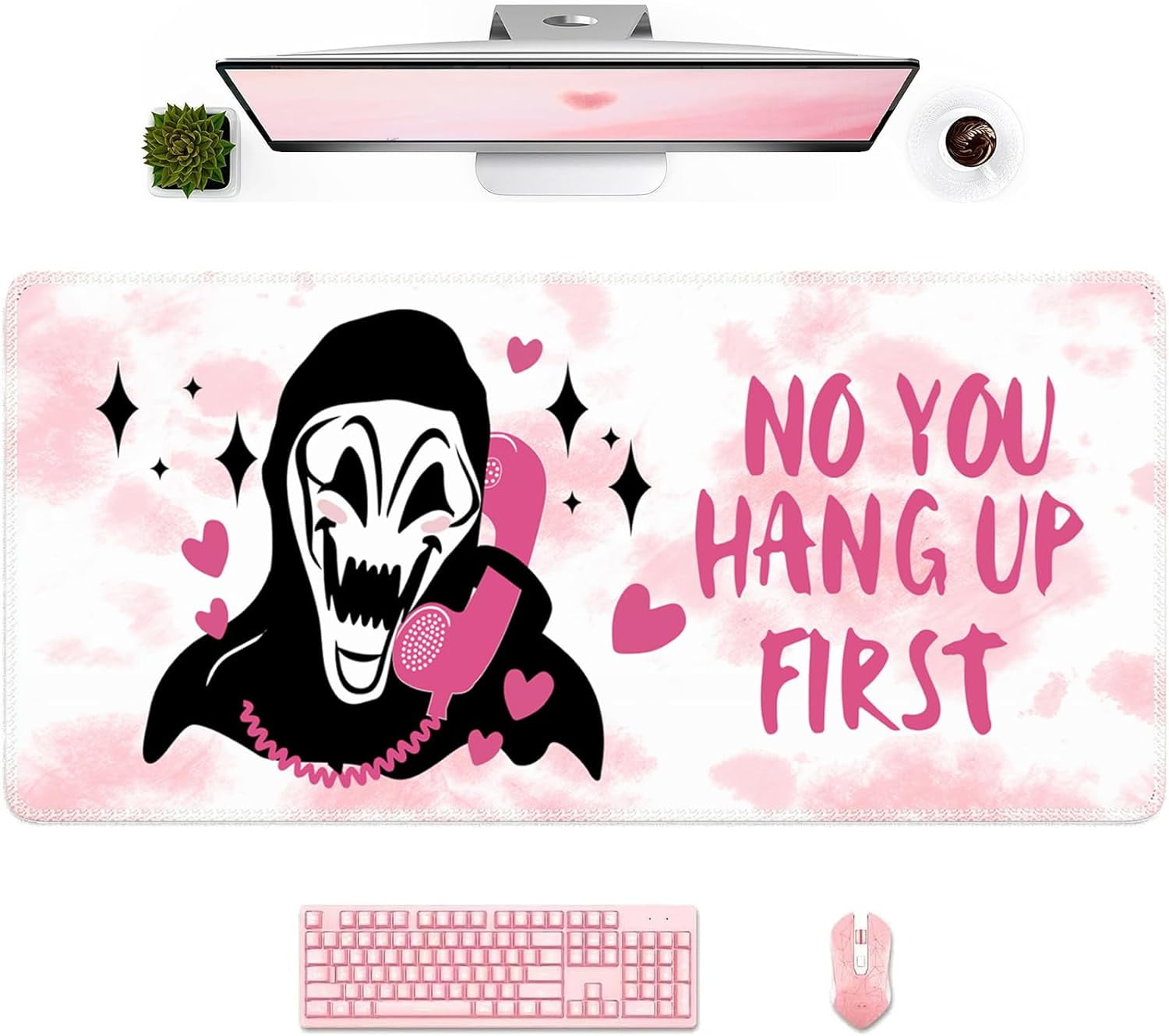 Ghost Face Desk Mat, Halloween Gaming Mouse Pad, Desk Pad Large with ...