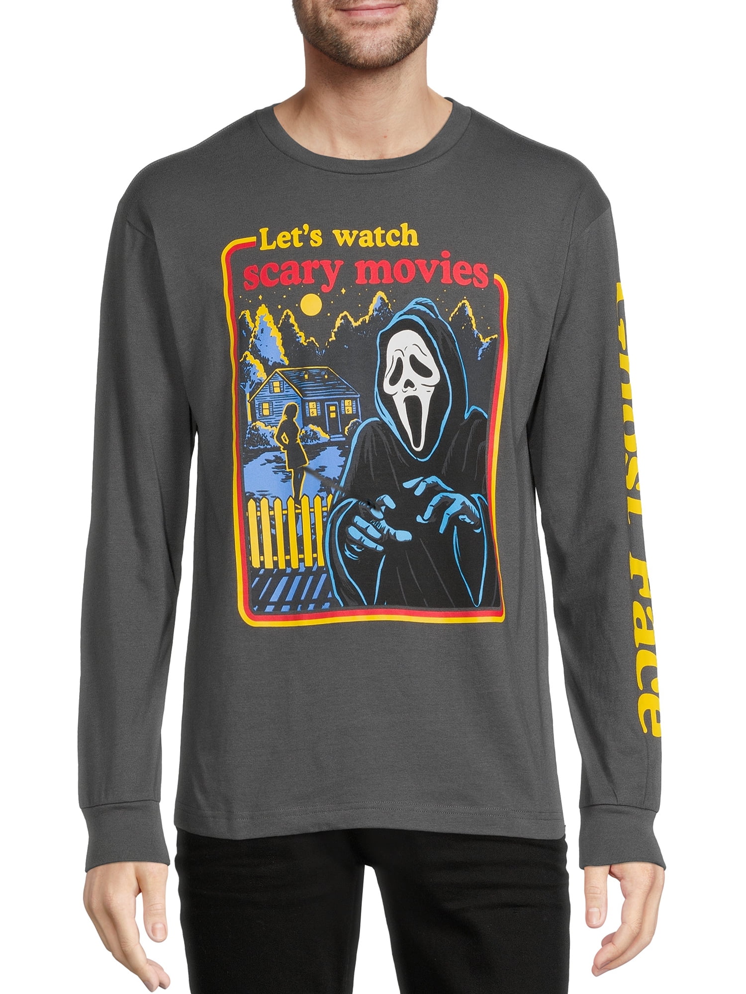 Ghost Face Men's T-Shirt with Long Sleeves - Walmart.com