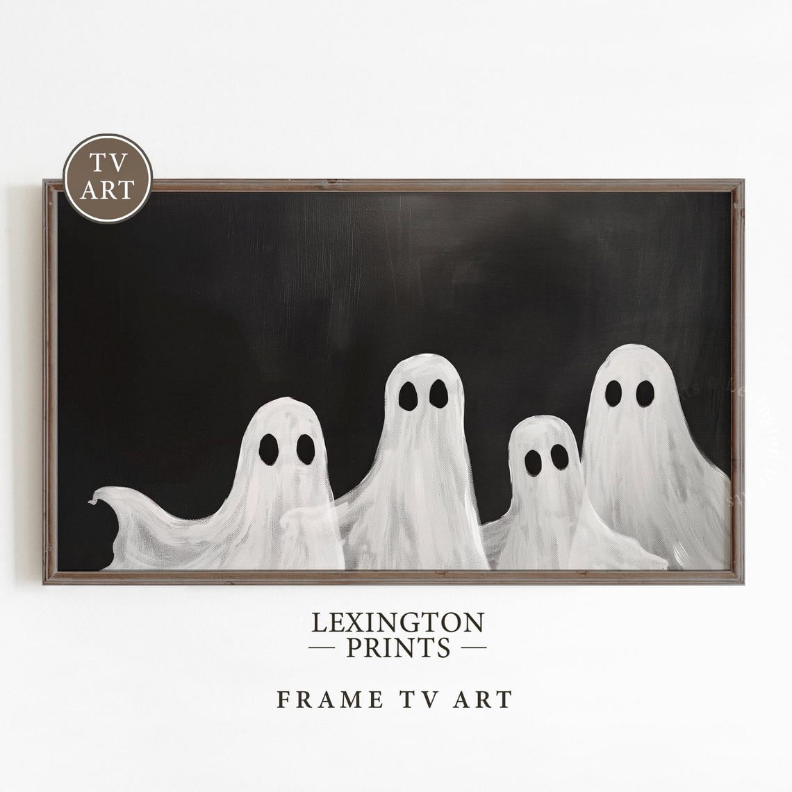 Ghost Family Frame Tv Art, Ghost Tv Art Tv Art, Minimalist Black ...