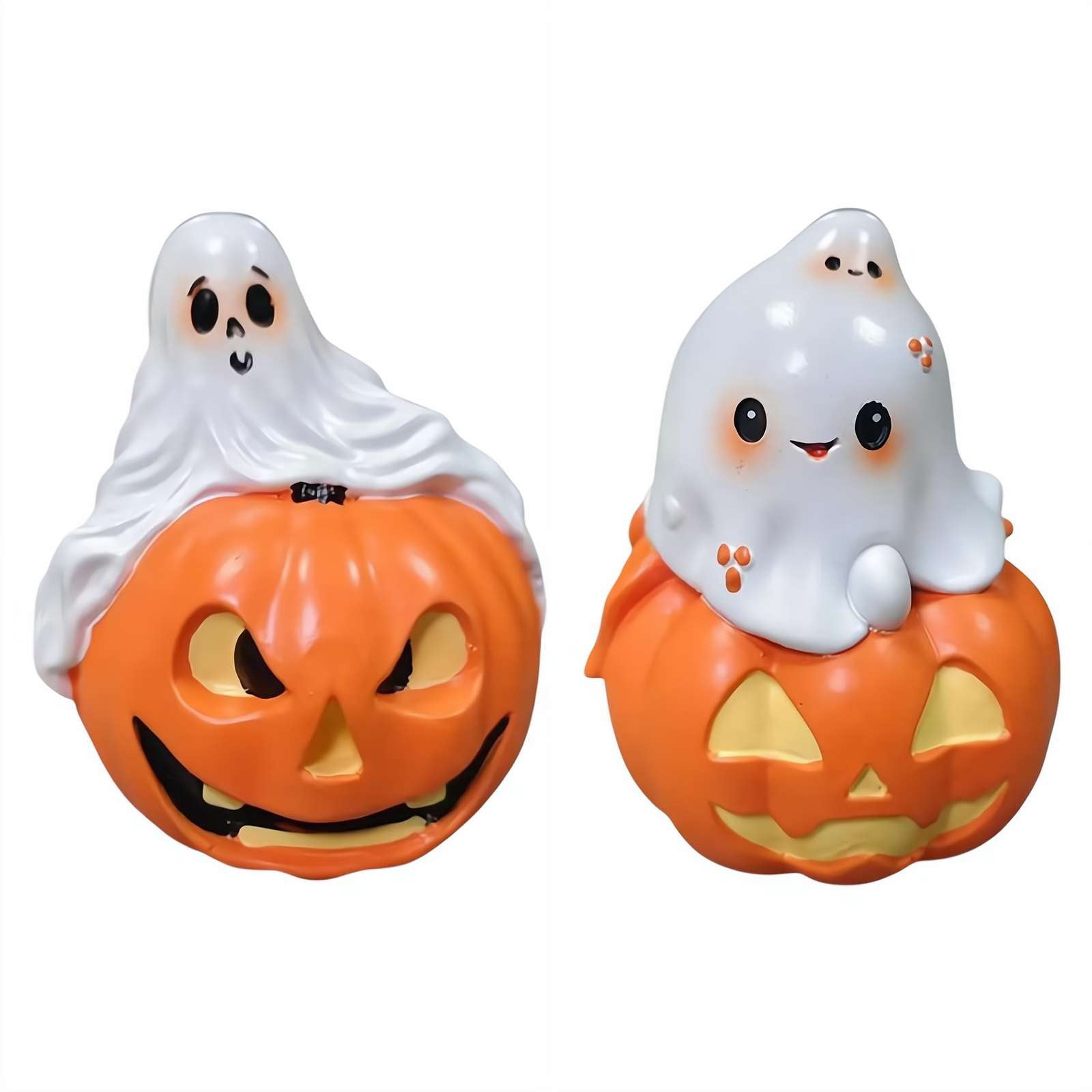 Ghost Figurine Halloween Decorations, Indoor Mini Cute Resin Ghosts ...