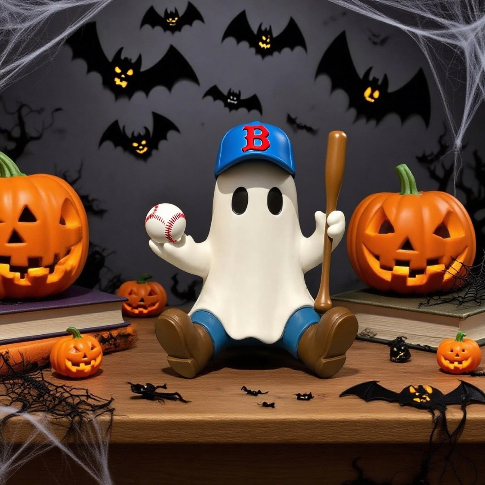 Ghost Figurine Series - Halloween Character Designs, Cute Spooky Resin Decorative Statues for ...