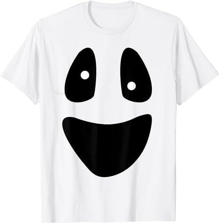 Ghost - Funny Scary Face Lazy Halloween Costume T-Shirt - Walmart.com