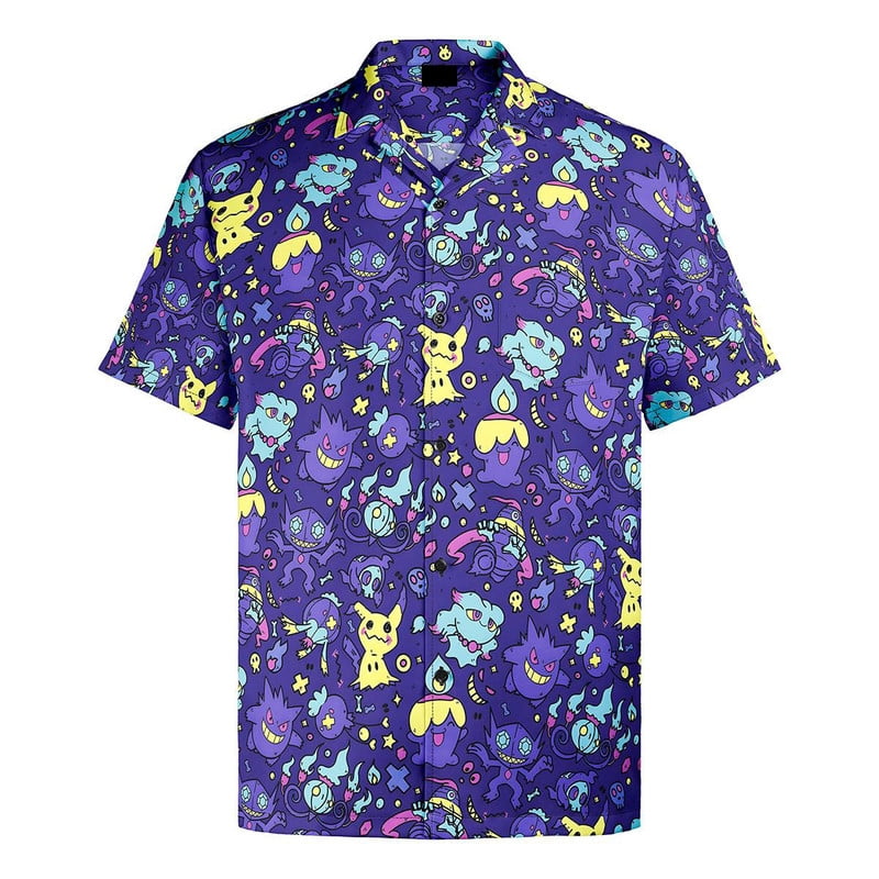Ghost Gang Hawaiian Shirt for Men – Cool Purple Tropical Print ...