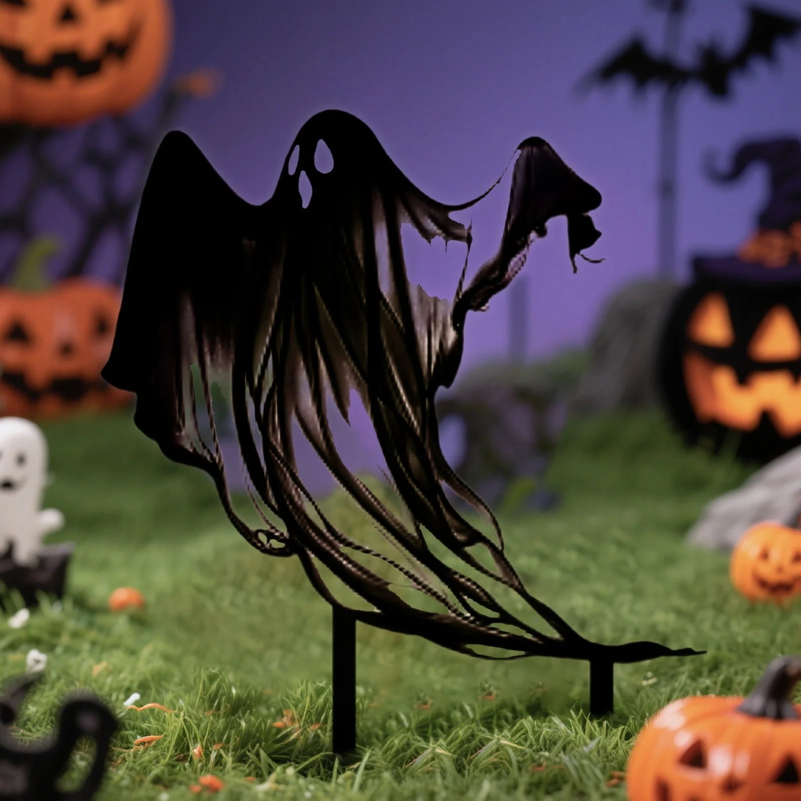 Ghost Garden Decorations - Outdoor Metal Ghost Yard Stakes ...
