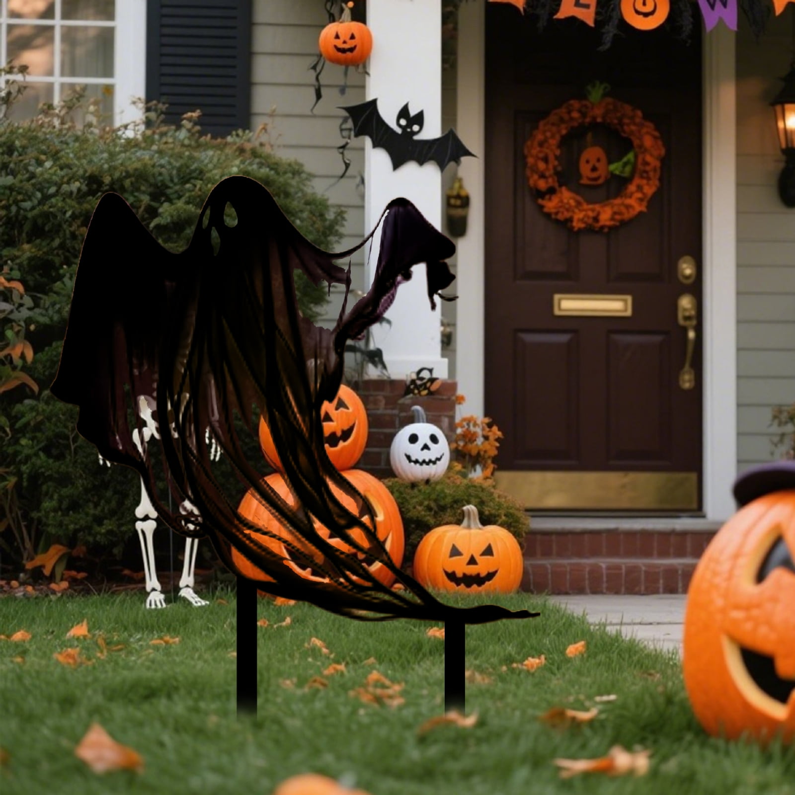 Ghost Garden Decorations - Spooky Weatherproof Metal Outdoor Ghost ...